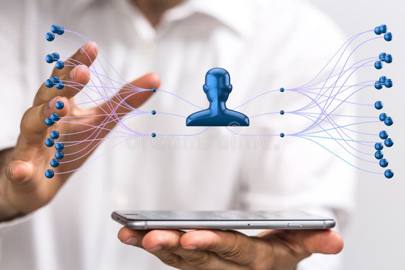 3D Render of Digital Team Hierarchy Connection Icons Stock Photo ...