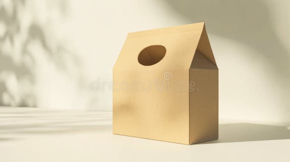 This 3D Render Displays a Plain Packaging Box Designed with a Hanging ...