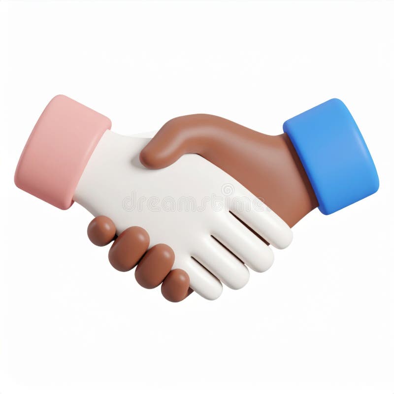 3D Render of a Diverse Handshake Stock Illustration - Illustration of ...