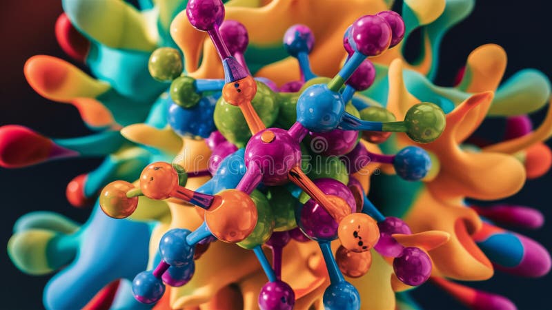 3d Render of Dna. Abstract Colorful Background, Model of Molecules ...