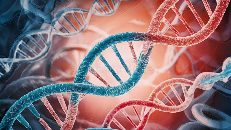 3d Render of Dna. Abstract Colorful Background, Model of Molecules ...