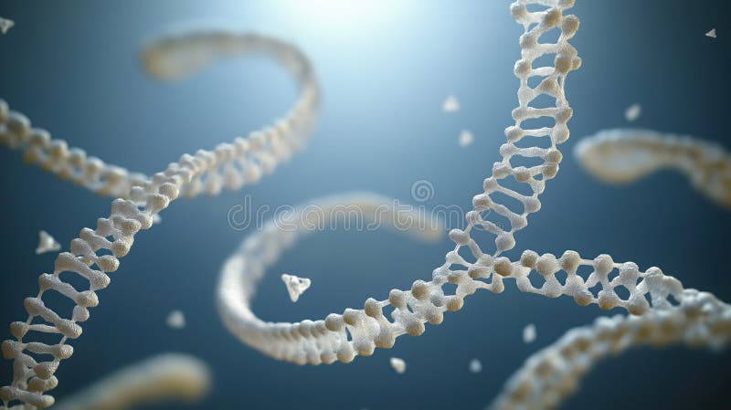 3D Render of DNA Helix. Abstract View of DNA Structure. Molecular ...