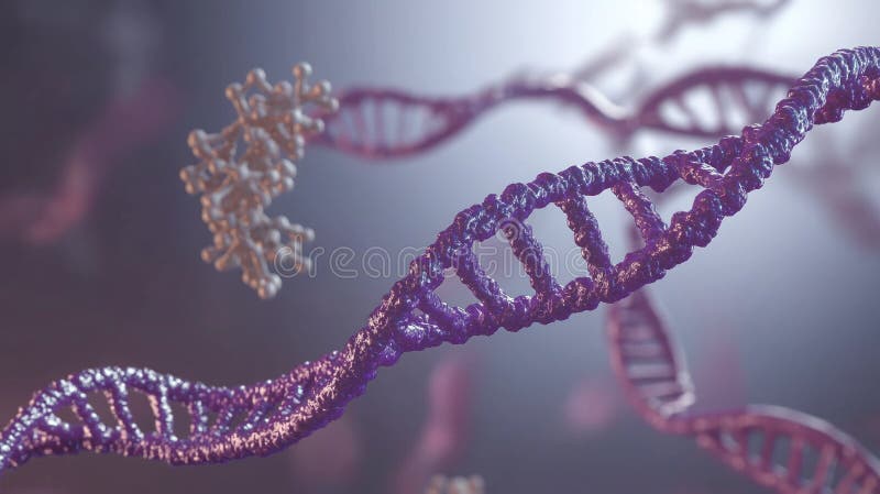 3d Render Dna Helix. Molecular Structure. Gene Expression ...
