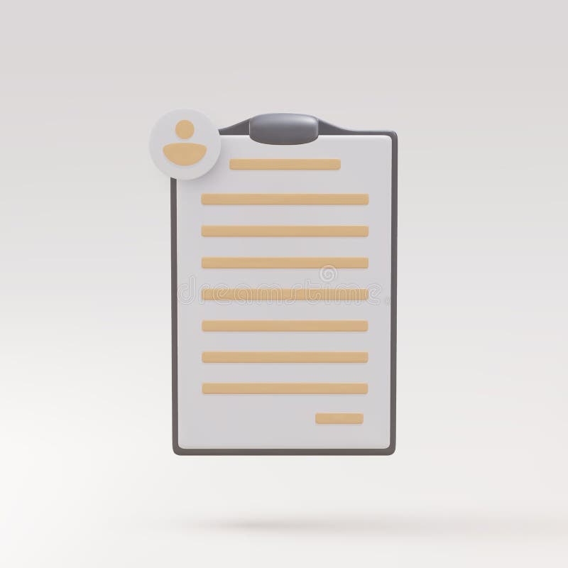 3d Render Documents Personal Data. Vector Illustration Stock Vector ...