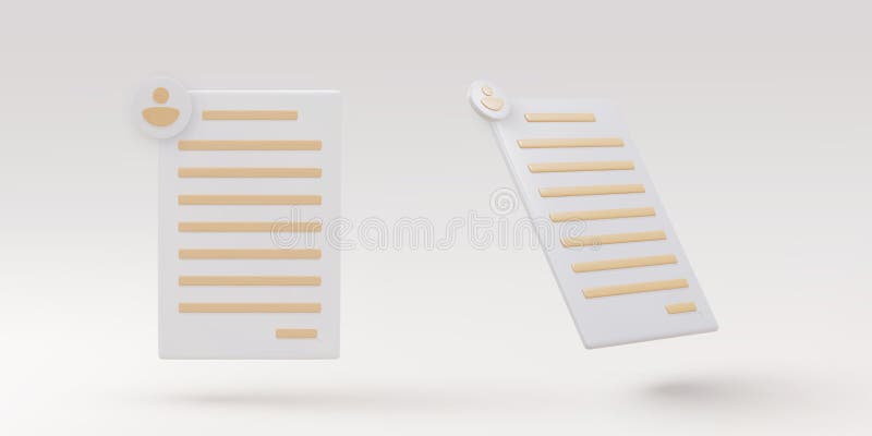 3d Render Documents Personal Data. Vector Illustration Stock Vector ...