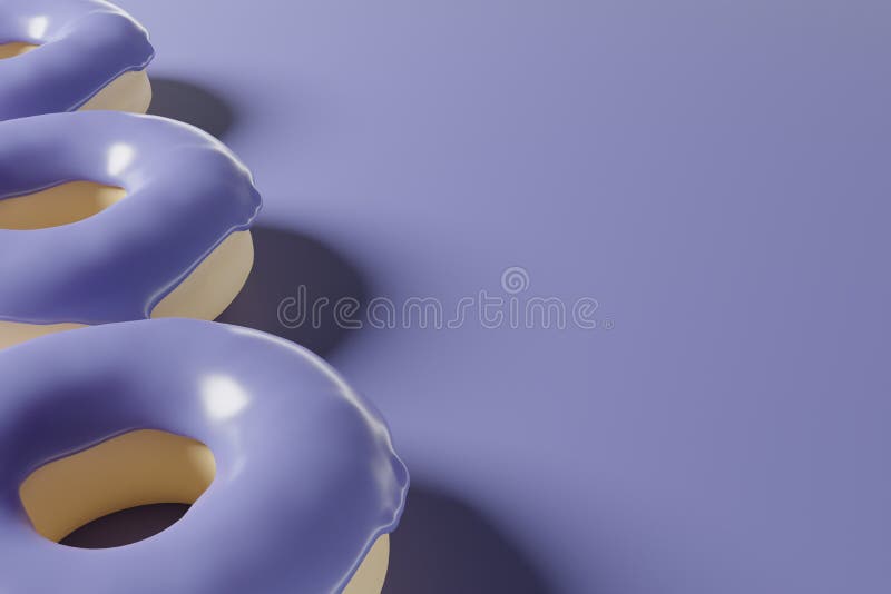 3d Render of Donut Pattern Glazed with Violet Color of the Year 2022 ...