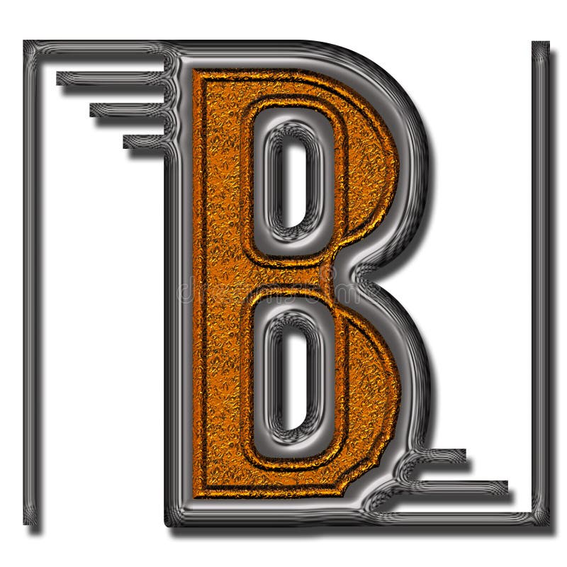 3D Render of Double Metal Alphabet Letter Stock Illustration ...
