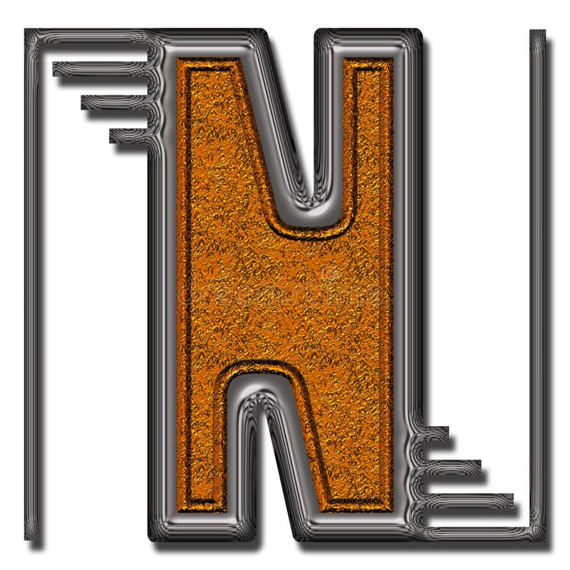 3D Render of Double Metal Alphabet Letter Stock Illustration ...