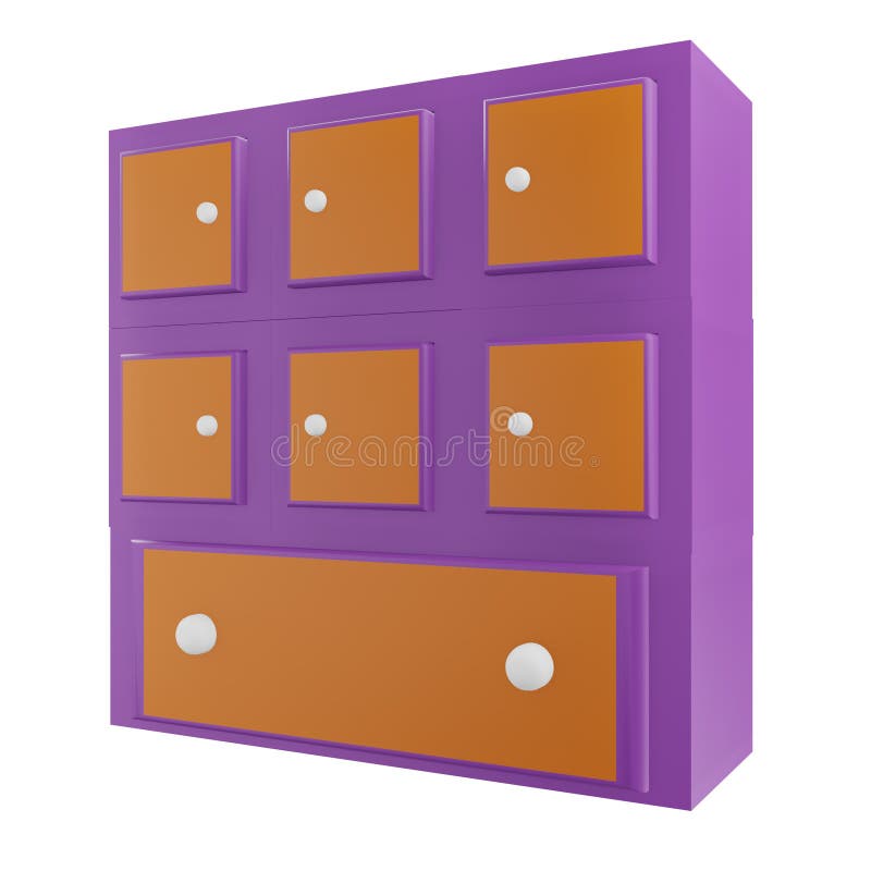 3d Render Drawer with Bright Color Choices Stock Image - Image of ...