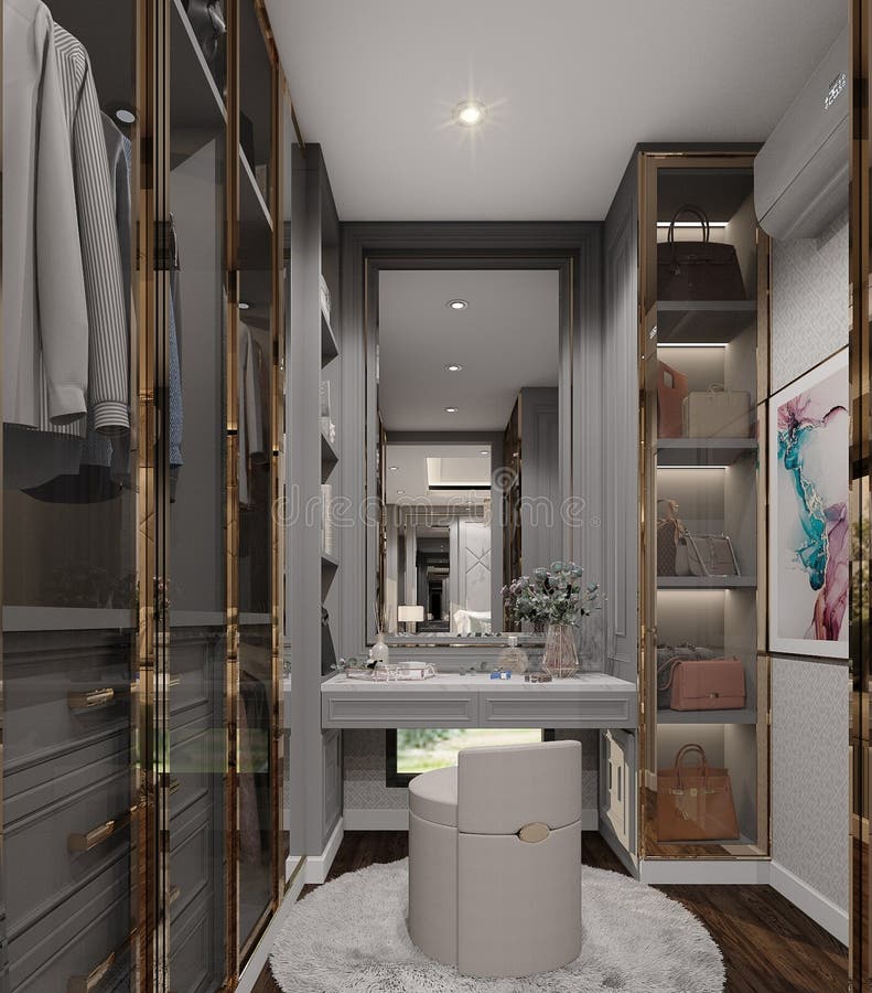 3D RENDER Dressing Room Interior Design Stock Illustration ...