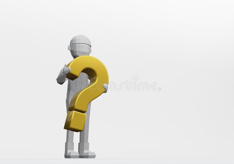 3d Render of Dummy Holding a Question Mark Stock Illustration ...