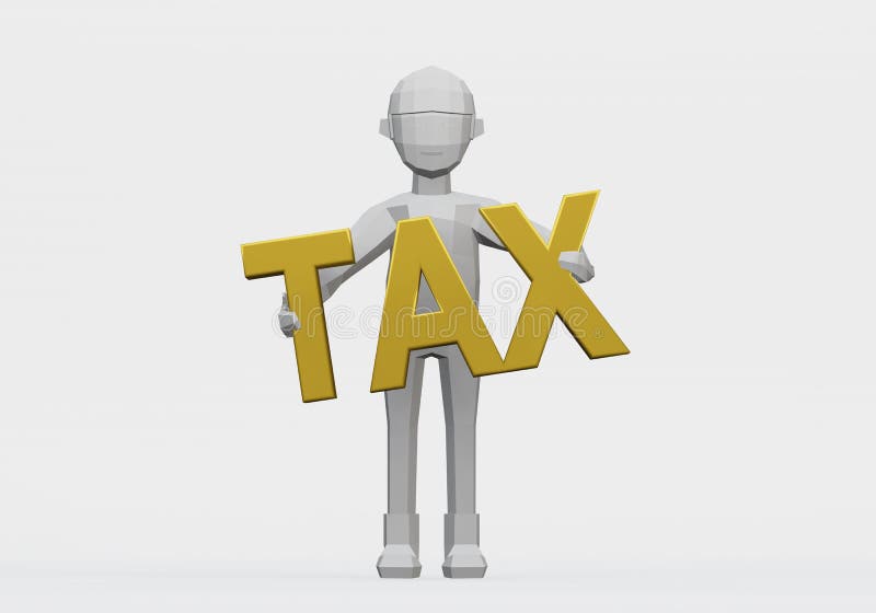 3d Render of Dummy Holding a Tax Sign Stock Illustration - Illustration ...