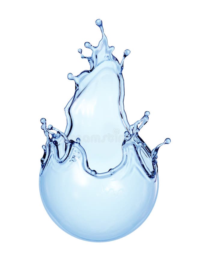 3d Render, Dynamic Blue Water Splash, Drop Shape Clip Art Isolated on ...