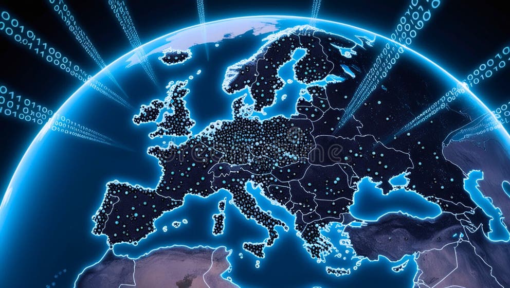 3D Render of Earth with a Focus on Europe Stock Illustration ...