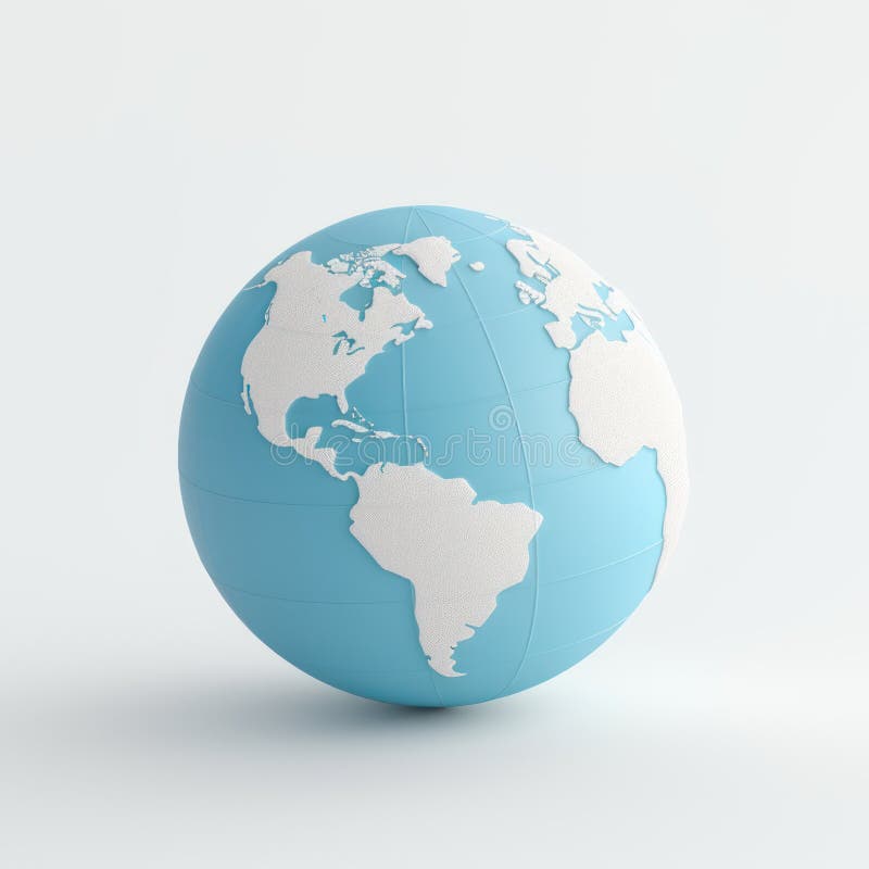 3d Render of Earth Shape on White Background Stock Illustration ...