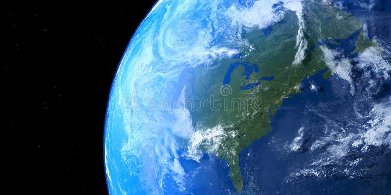 3d Render of Earth View from Orbit Stock Illustration - Illustration of ...