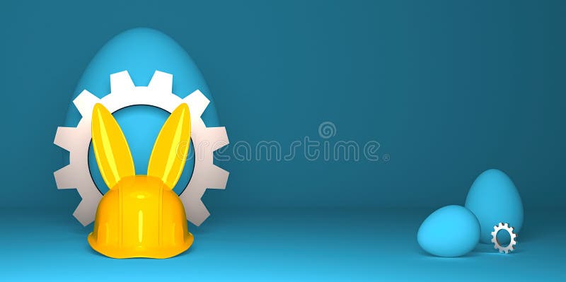3d Render Easter Template for a Construction, Engineering or ...