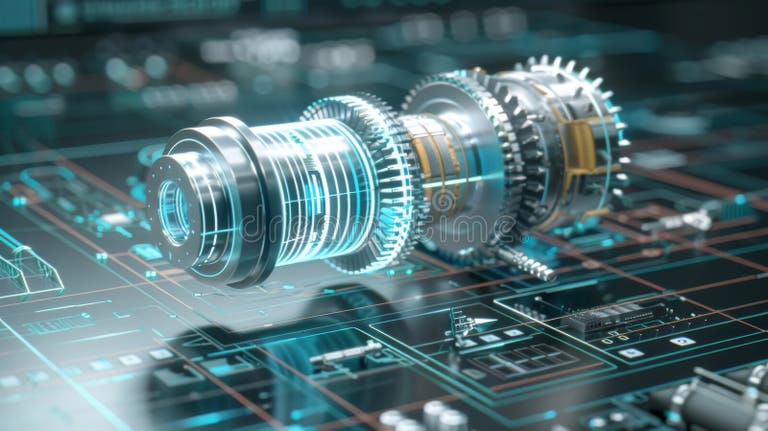 3D Render: Efficient Motor Prototype Development. VFX Template for ...