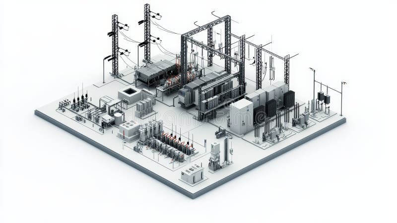 Isometric Substation Stock Illustrations – 281 Isometric Substation ...