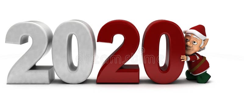 Elf Bringing in the New Year Stock Illustration - Illustration of ...