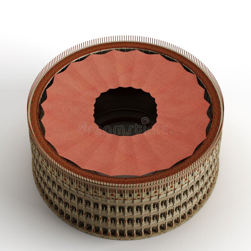 3D Render of an Elliptical Amphitheater Isolated on the White ...
