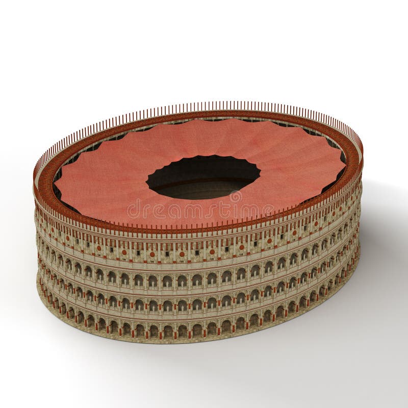 3D Render of an Elliptical Amphitheater Isolated on the White ...