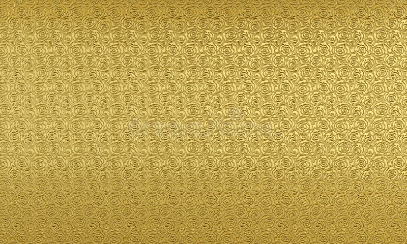 3D Render : Embossed Abstract Pattern Engraved on Gold Surface Stock ...