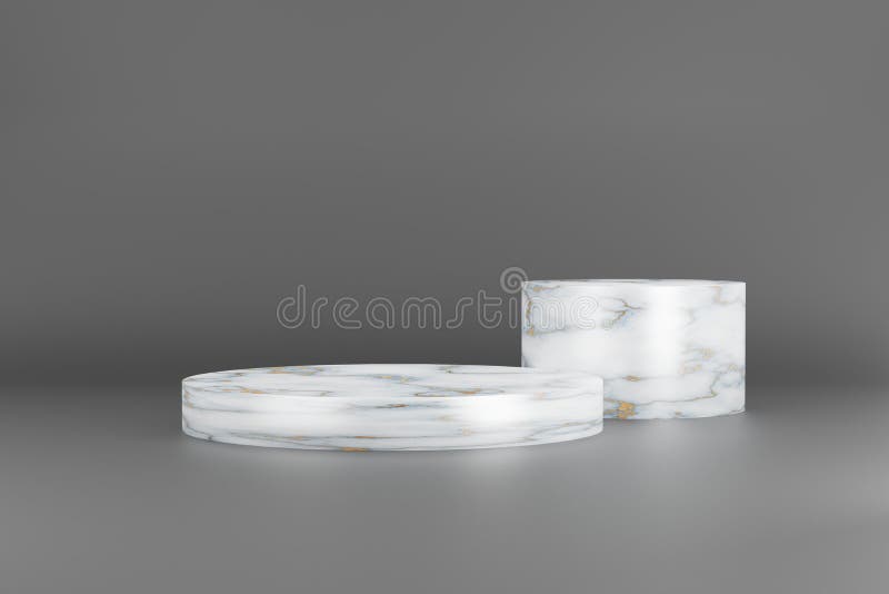 3d Render of Empty Black and White Marble Stand Design for Product ...