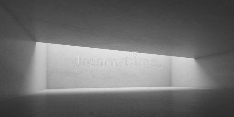 3d Render of Empty Concrete Room with Shadow on the Wall Stock ...