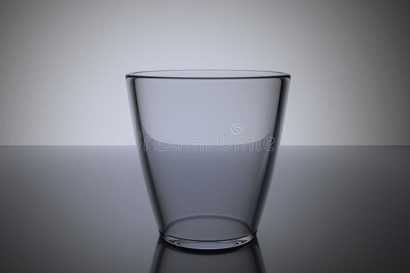3d Render Empty Drinking Glass Realistic Cup with Isolated Background ...