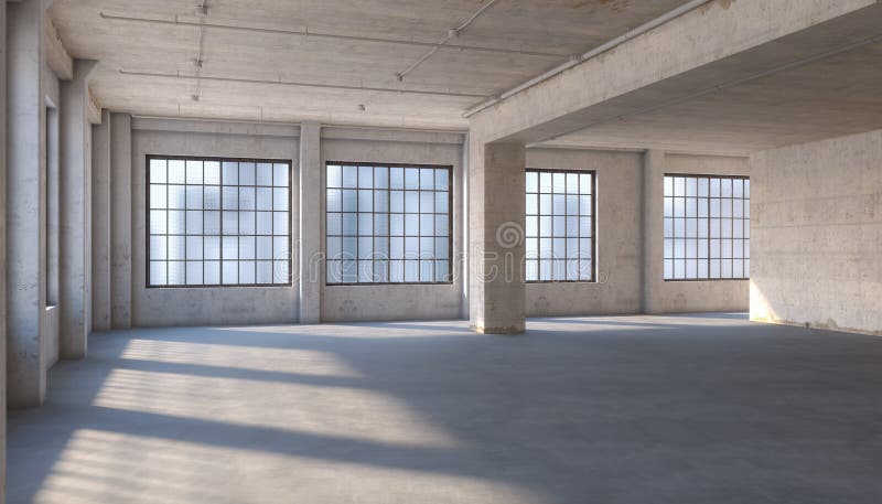 3d Render - Empty Office Building Stock Illustration - Illustration of ...