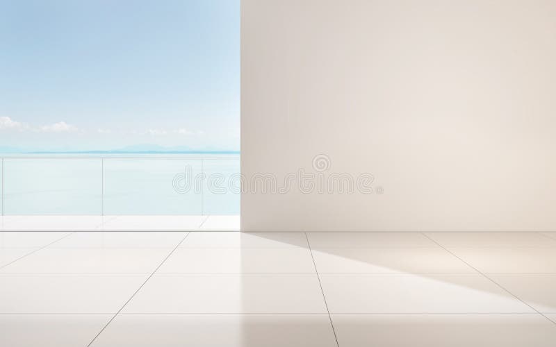 3d Render of Empty Room with Tile Floor and White Wall Stock ...