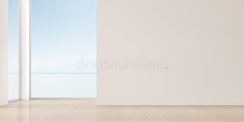 3d Render of Empty Room with Wooden Floor and Wall Stock Illustration ...