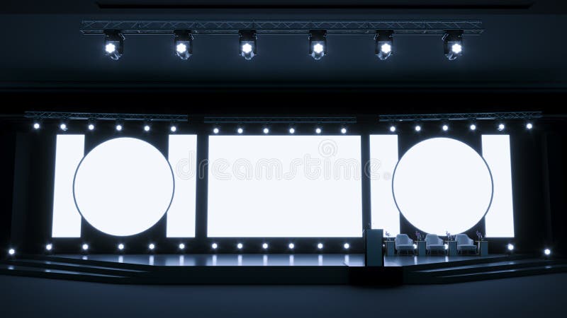 Empty Stage Design for Mockup and Corporate Identity, Scene Event Led ...