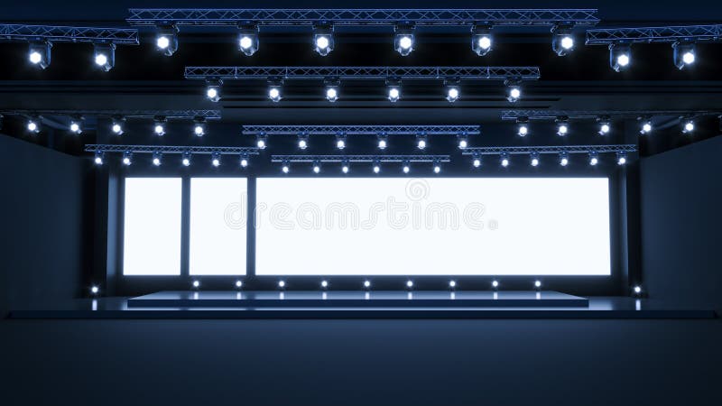 Empty Stage Design for Mockup and Corporate Identity, Scene Event Led ...