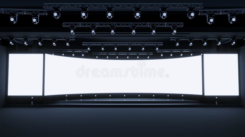 Empty Stage Design for Mockup and Corporate Identity, Theatrical Scene ...