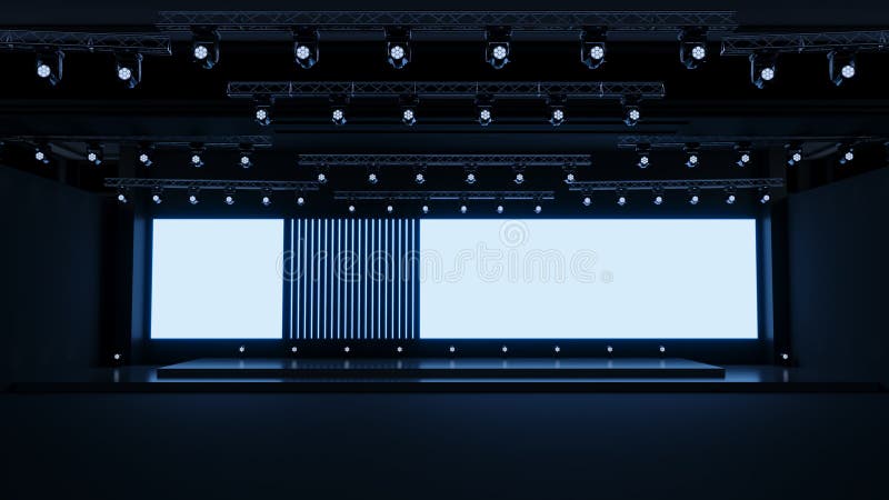 Empty Stage Design for Mockup and Corporate Identity, Theatrical Scene ...