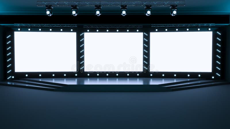 Empty Stage Design for Mockup, Stage Event with Led Screen Stock ...