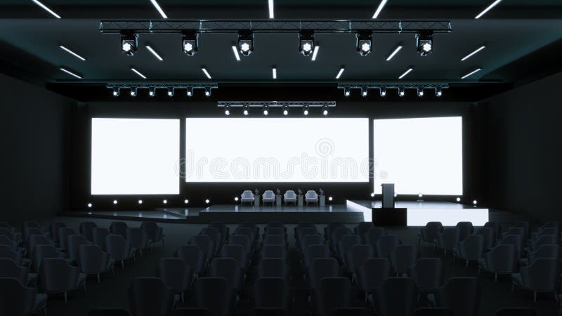 Empty Stage Design for Mockup, Stage Event with Led Screen Stock ...