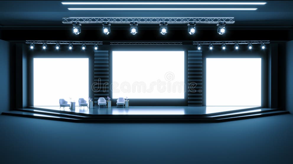 Empty Stage Design Mockup Event Led Screen Stock Illustrations – 239 ...