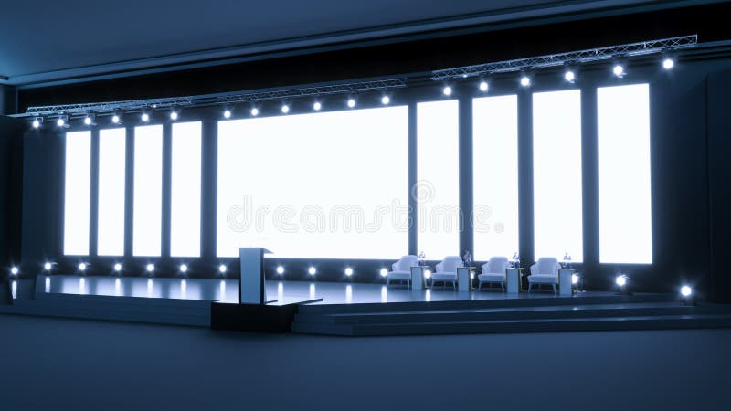 Empty Stage Design for Mockup, Stage Event with Led Screen Stock ...