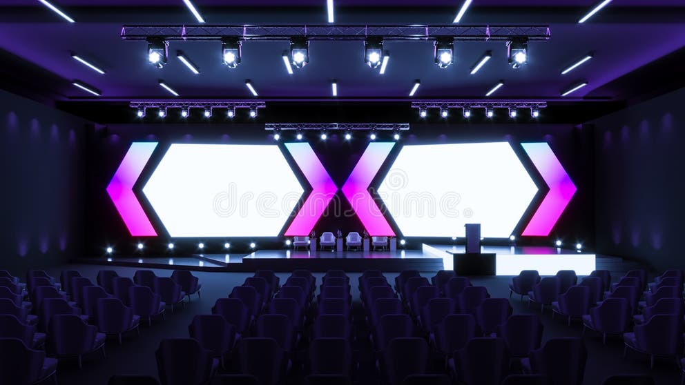 Empty Stage Design Mockup Event Led Screen Stock Illustrations – 239 ...