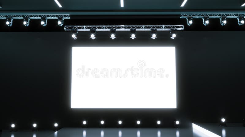 Empty Stage Design for Mockup, Stage Event with Led Screen Stock ...