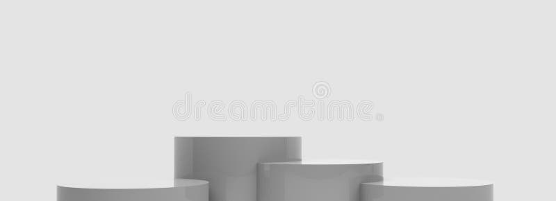 3d Render of Empty Stand Step Design for Product Display, 3 Cylinders ...