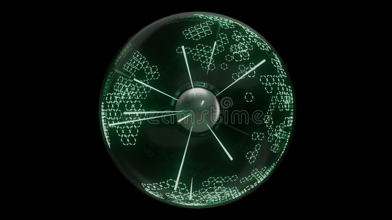 3d Render Energy Pulsing Neon Green Ball on Black Background Stock ...