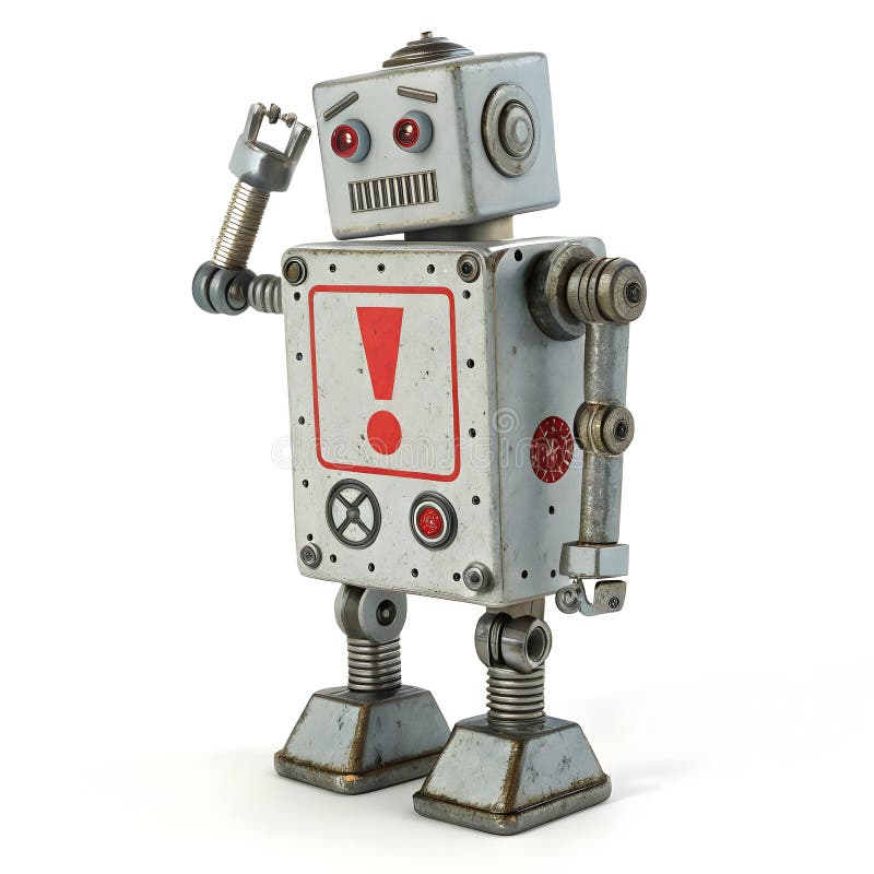 Error Robot Icon 3D Render Isolated on White Background Stock ...