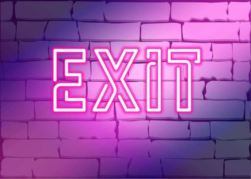Exit Neon Signs Style Text Vector Stock Vector - Illustration of ...