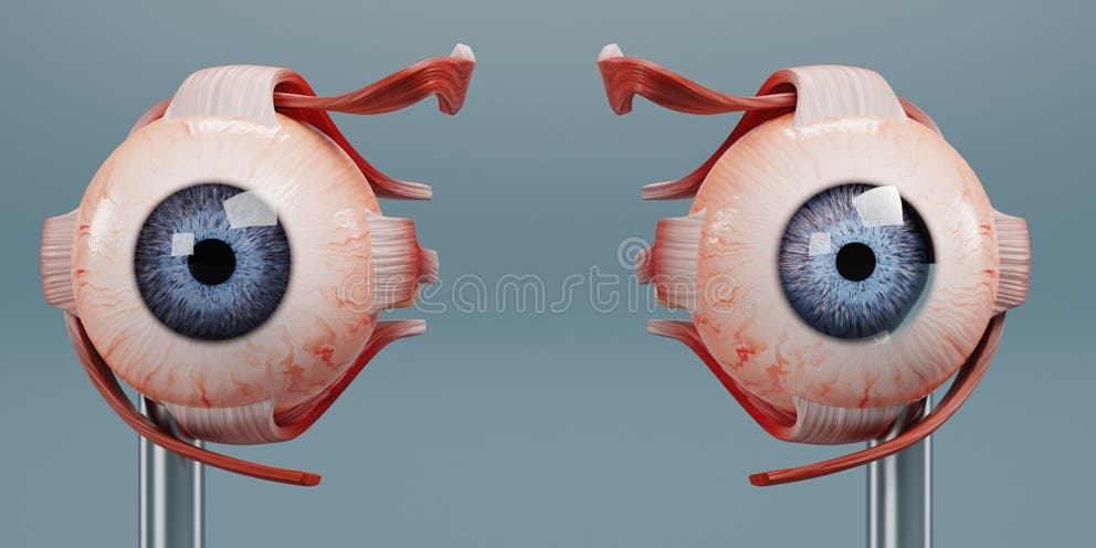 3D Render of Eye Anatomy Model Stock Illustration - Illustration of ...