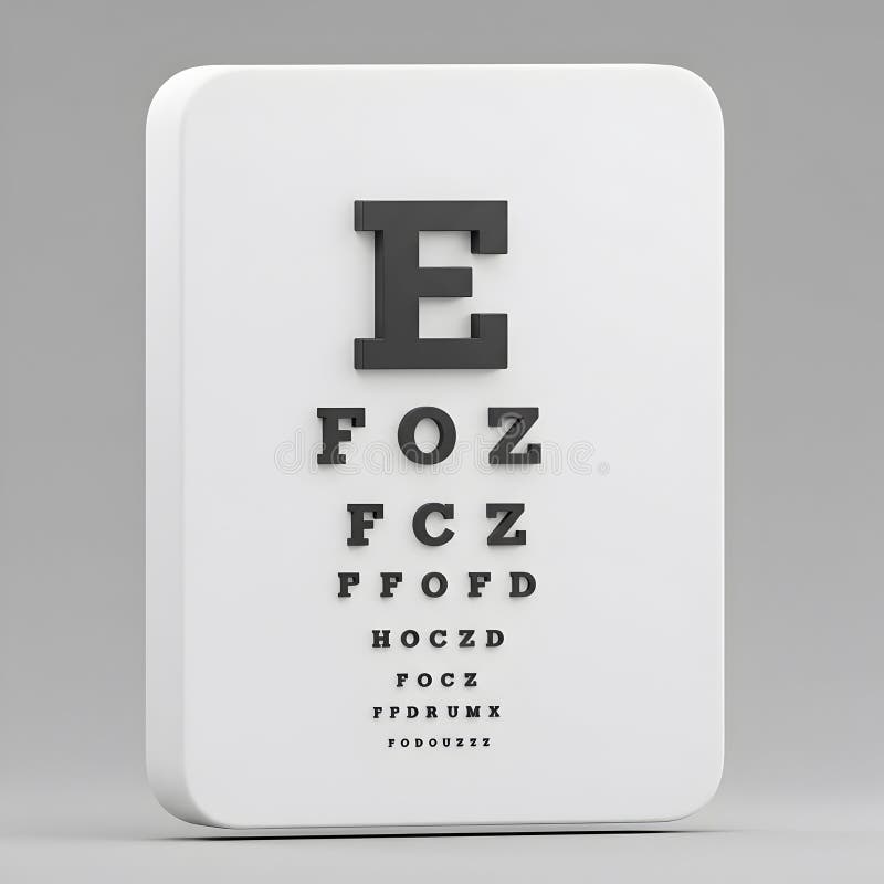 3D Render of an Eye Chart for Vision Test Visual Acuity Examination ...
