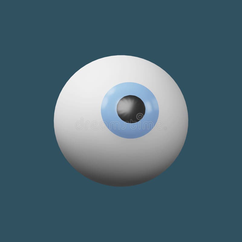 3D Render of Eyeball Element on Blue Stock Illustration - Illustration ...